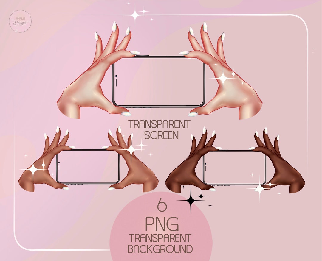 Hand Png Hand Holding Phone Social Media Overlay Png Png - Etsy