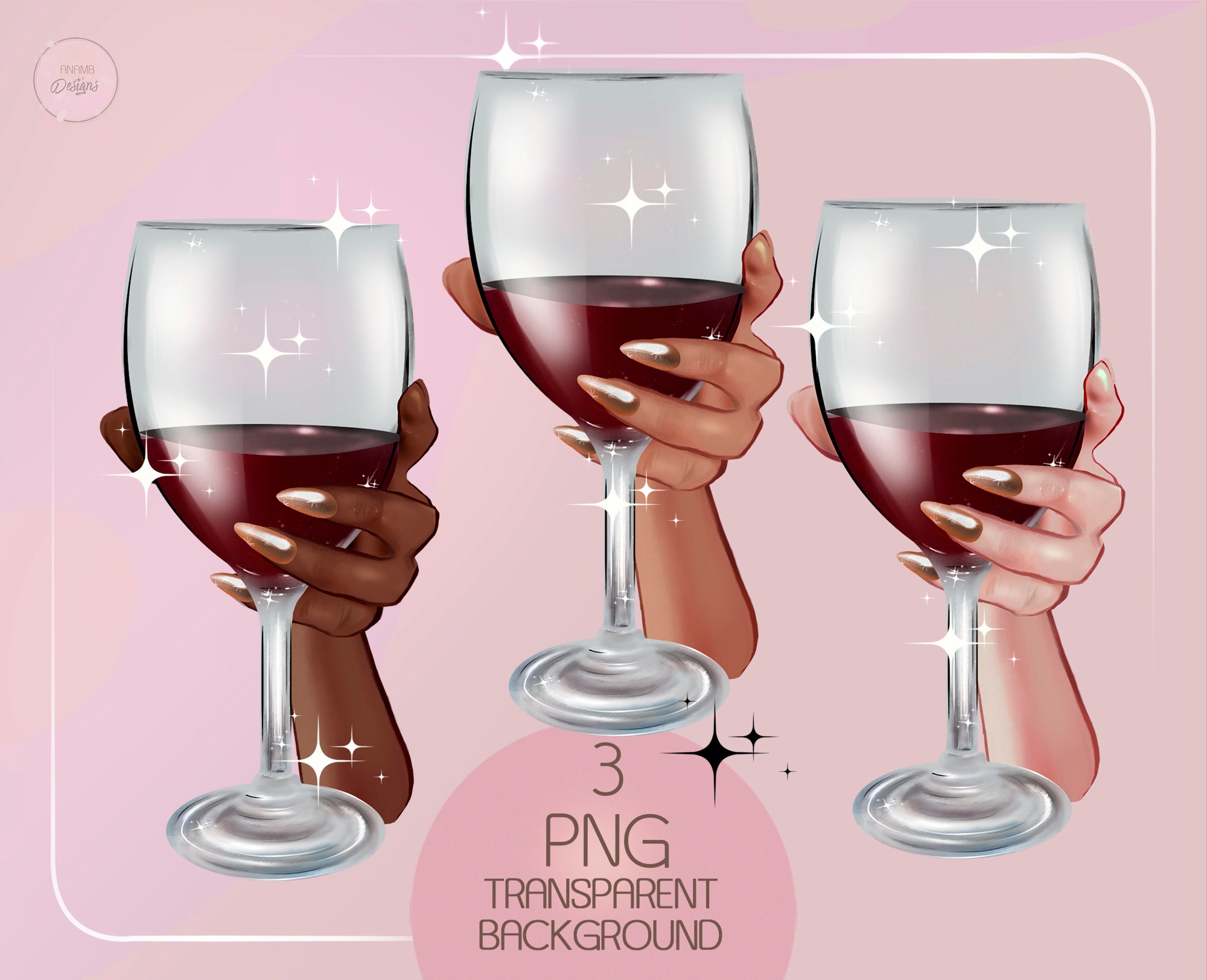 Hand Holding Red Wine Glass Png Female Hand Summer Png Etsy