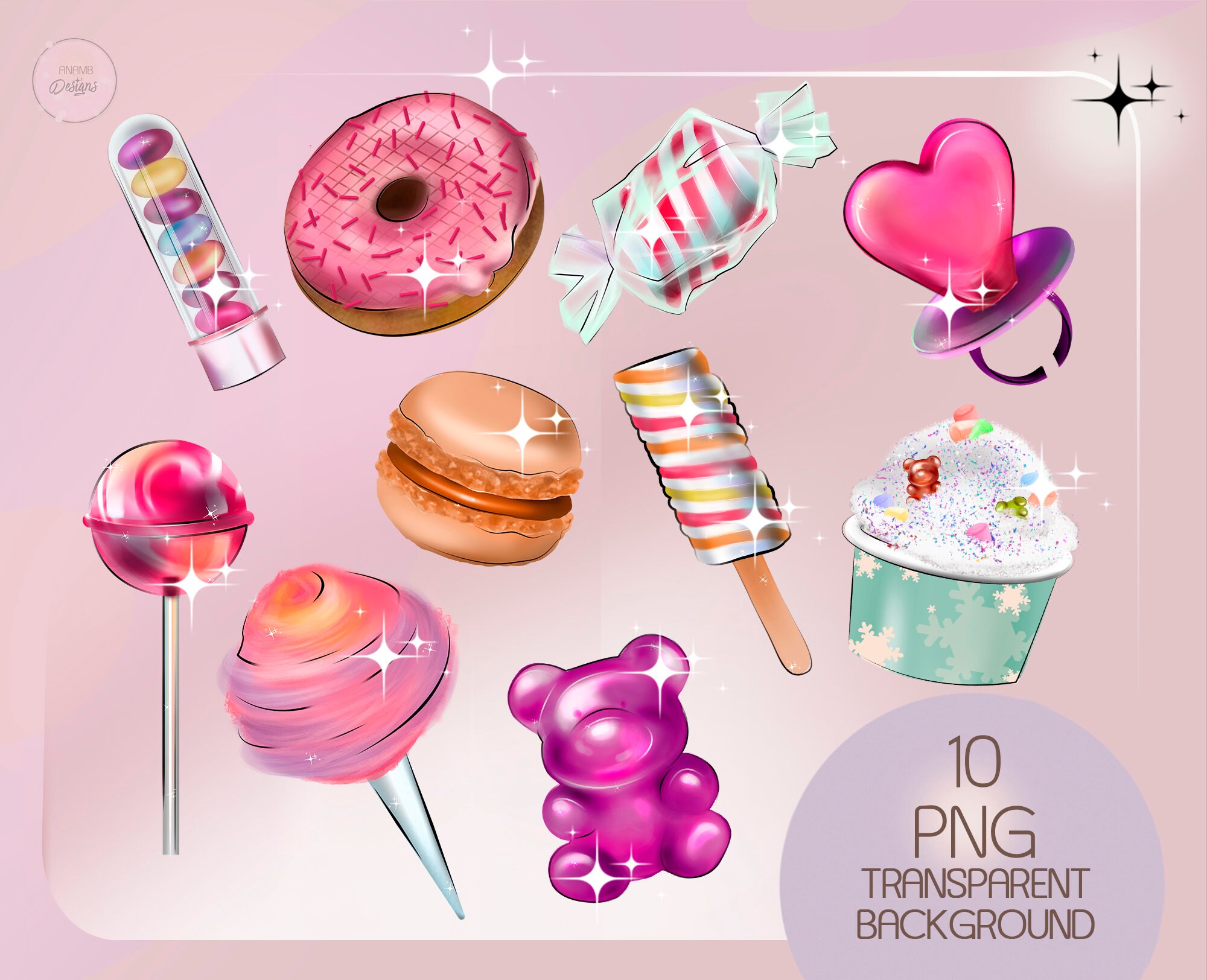 Sweet Treats Clipart Candy Clipart Sweet Digital Stickers - Etsy