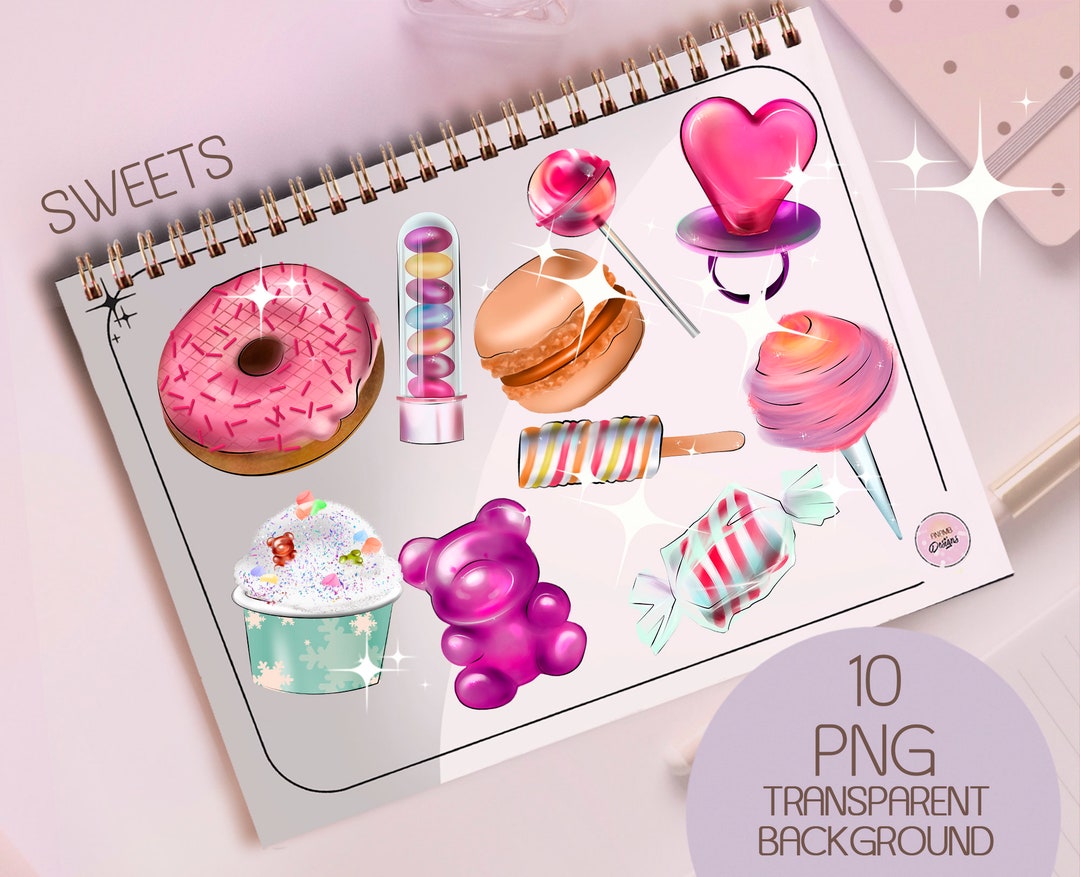 Sweet Treats Clipart, Candy Clipart, Sweet Digital Stickers, Cute Gummy ...