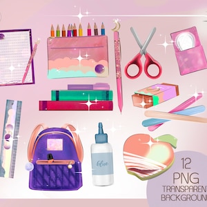 School Supplies Clipart, Back to School Png, School Printable,education ...