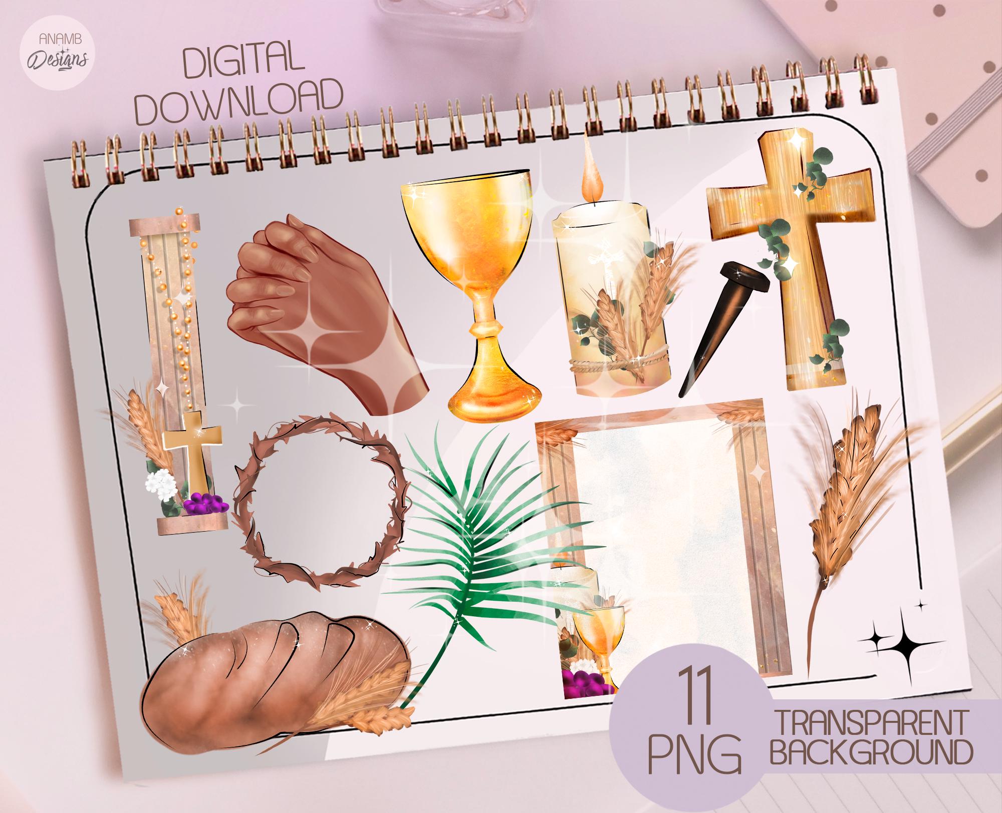Holy Week Clipart: Easter, Palm Sunday, First Communion (digital ...