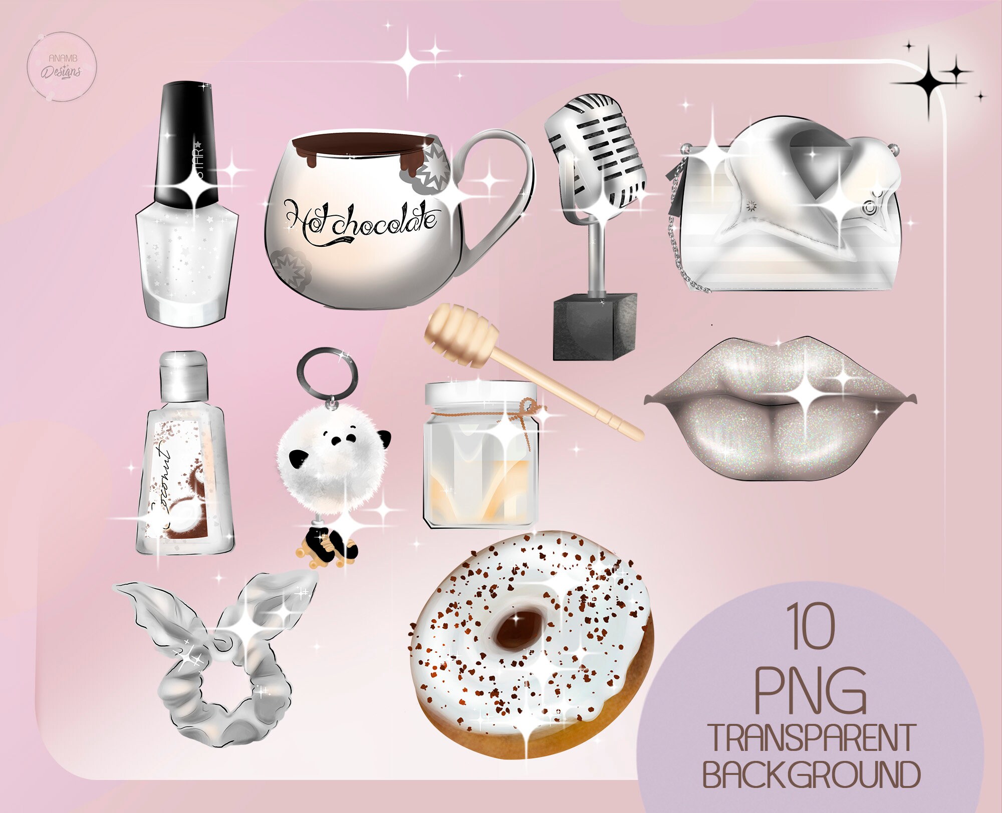 Planner Stickers Png, Printable Sticker Kit, Cute Graphic Png, Elements ...