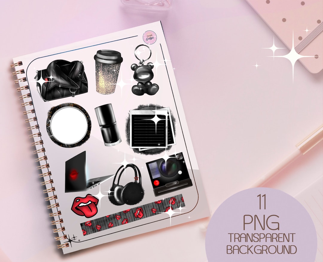 Stickers Kit Png, Digital Journal Stickers, Printable Paper Sheet ...