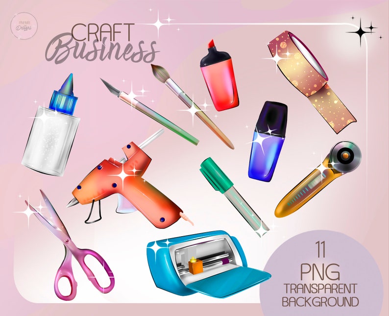 Craft Tools and Supplies Png, Art Supplies Clipart, Crafting PNG ...