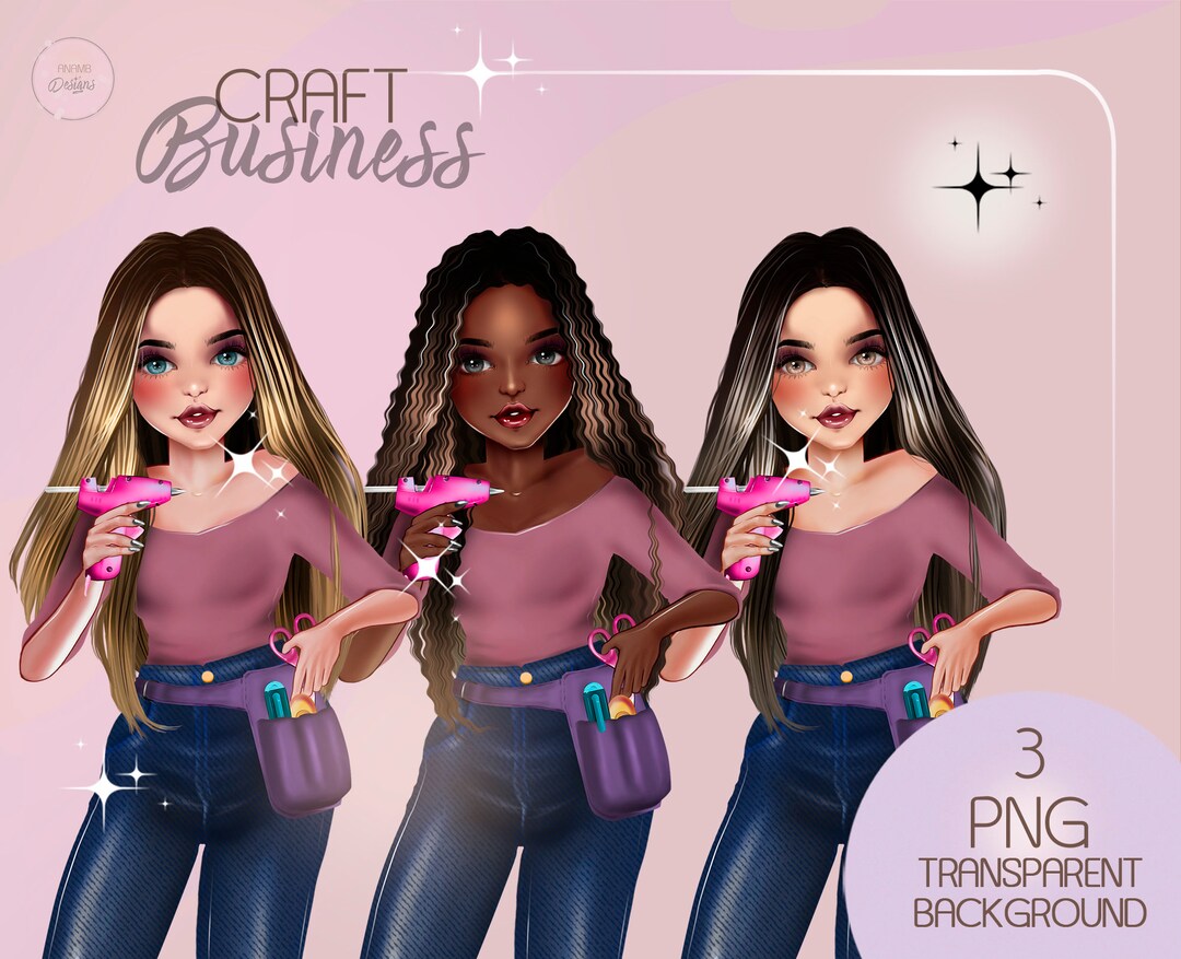 Crafter Girl Clipart, Crafting Png, Girl Small Business Graphic, Mom ...