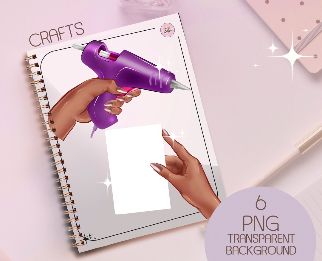 Hand Holding Purple Glue Gun, Woman Hand Holding Paper Mockup, School ...
