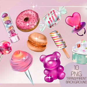 Sweet Treats Clipart, Candy Clipart, Sweet Digital Stickers, Cute Gummy ...