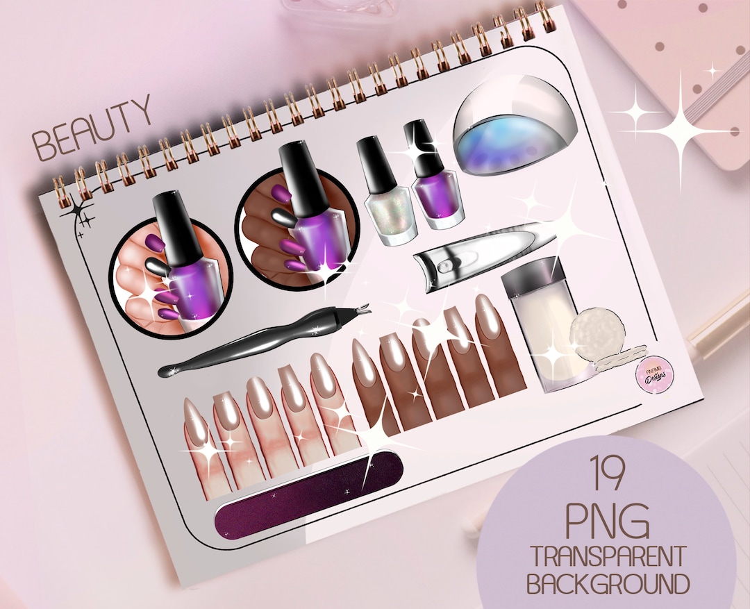 Manicure Clipart Set: Nail Tech Tools, Feminine Branding (PNG Digital ...
