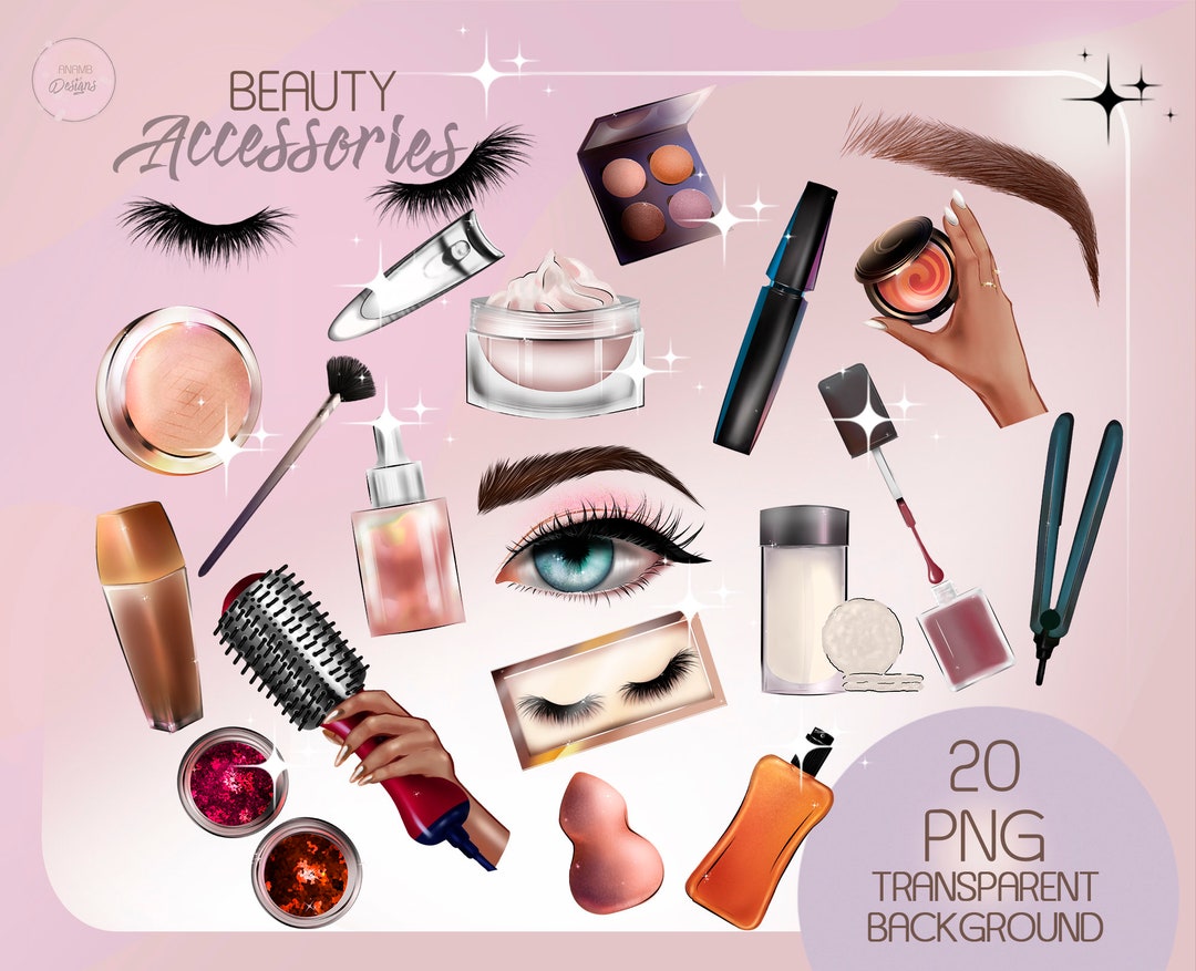 Digital Makeup Bundle Clipart, Bundle Png, Accessories Png, Cosmetics ...