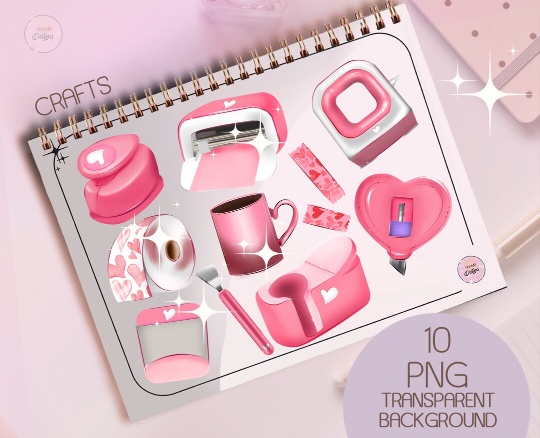 Craft Business Png, Sublimation Tools Png, Diy Tools, Pink Craft Maker ...