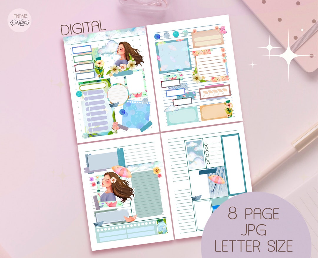 Spring Printable Planner Inserts, Girly Decorative Planner Inserts ...