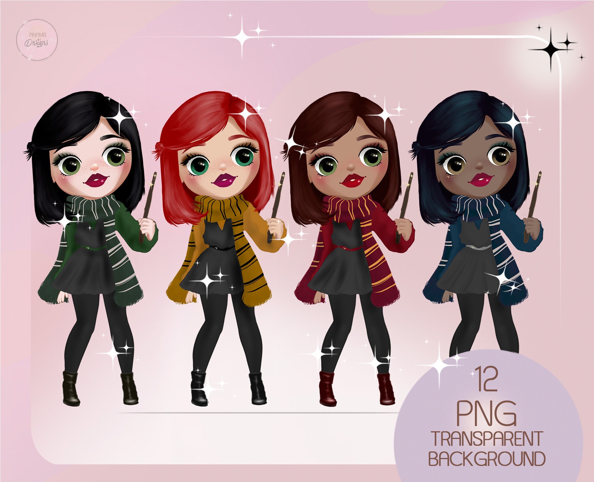 Wizard Academy Girl Clipart, Cute Halloween Witch Png, Wizard Girl With ...