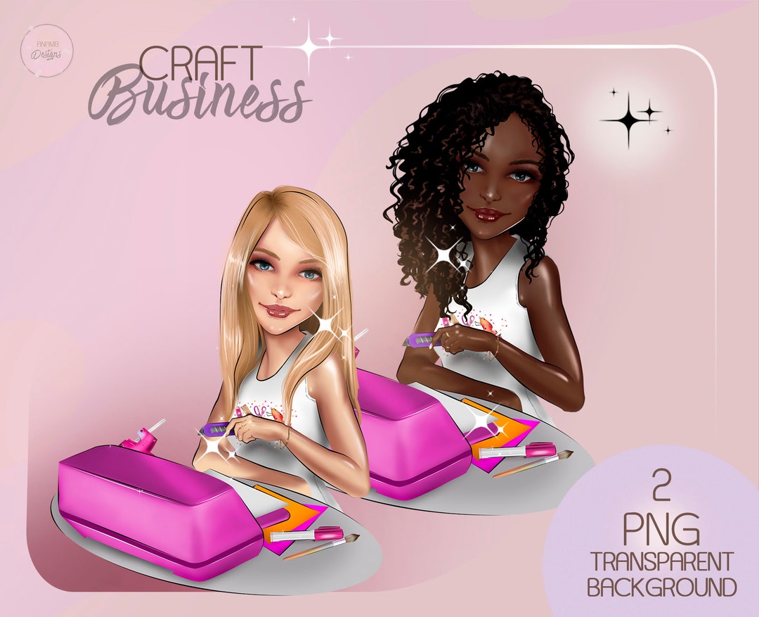 Crafty Girl With Tools Clipart, Crafting Png, Business Lady Graphic ...