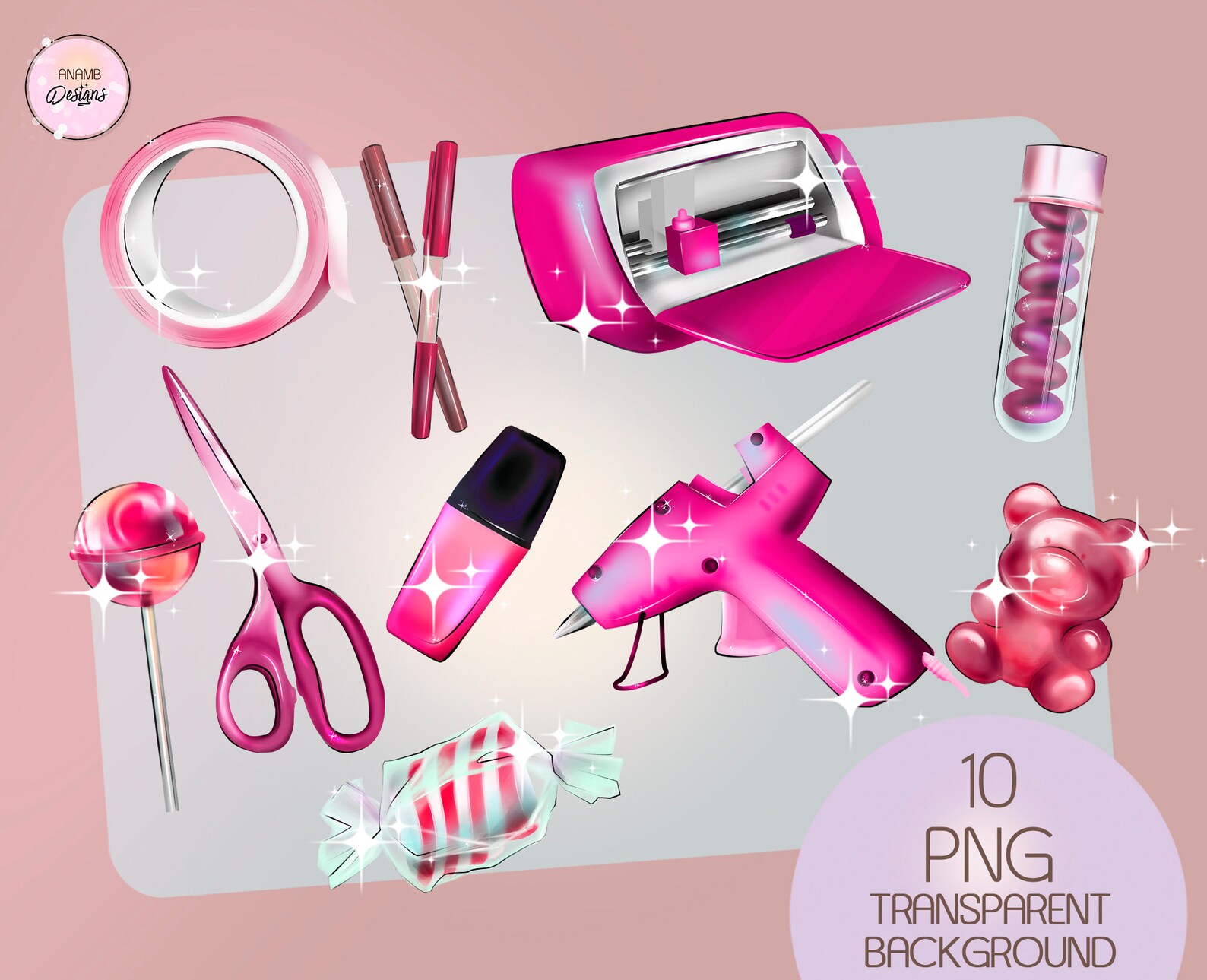 Crafting Clipart Cricut Machine Png Craft Tools Clipart Cute | Etsy