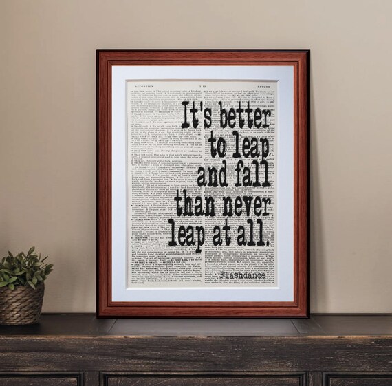 Flashdance Musical Quote Dictionary Page Art Print Vintage - Etsy