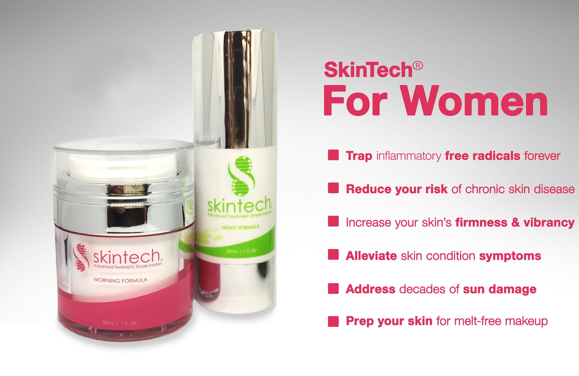 SKINTECH Simple Skin Care Product W/ Hyaluronic Acid, Spin Traps ...