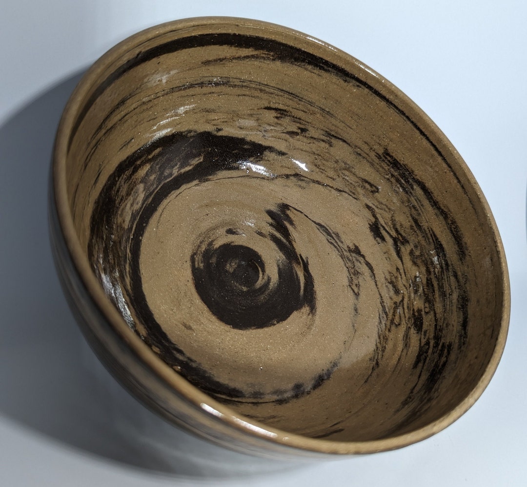Tan and Chocolate Brown Swirled Clay Ceramic Bowl - Etsy