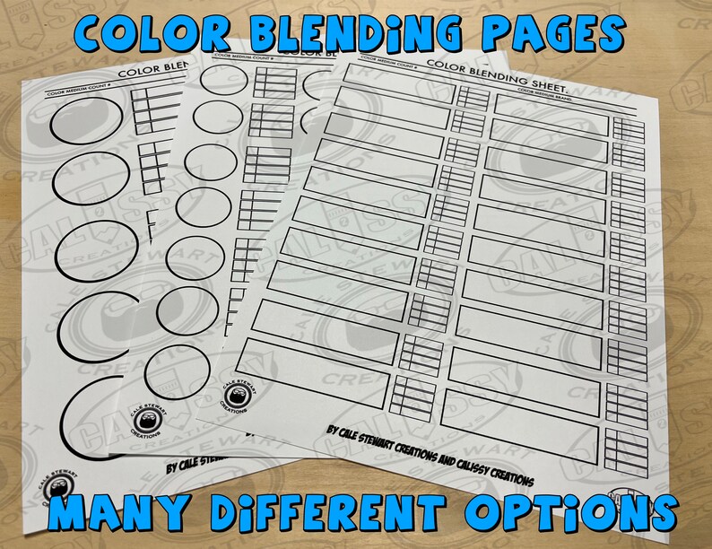 Printable Color Blend Chart (circle)- 10 Colors, Blank, Swatch Chart ...