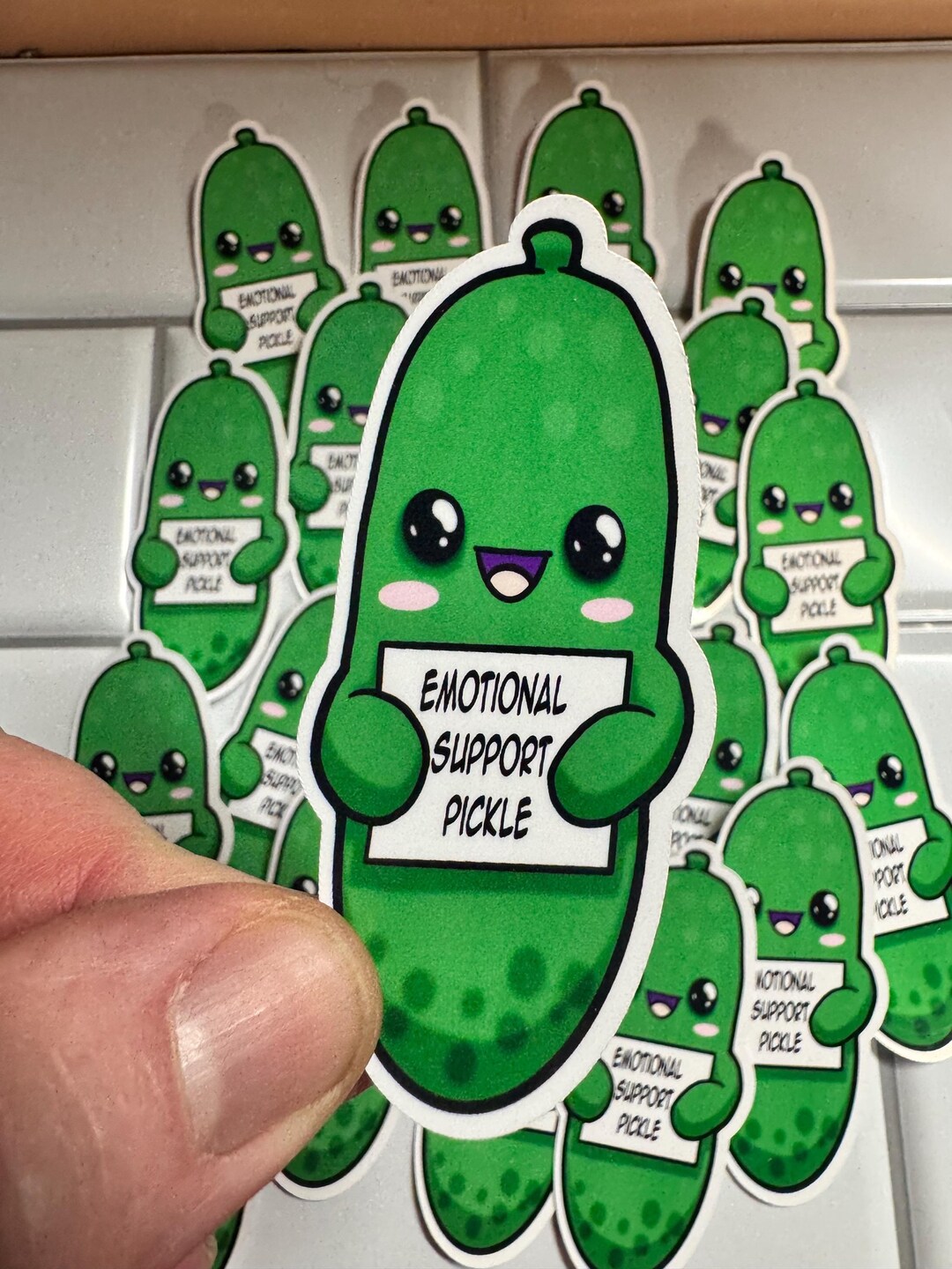 Emotional Support Pickle Sticker - Etsy