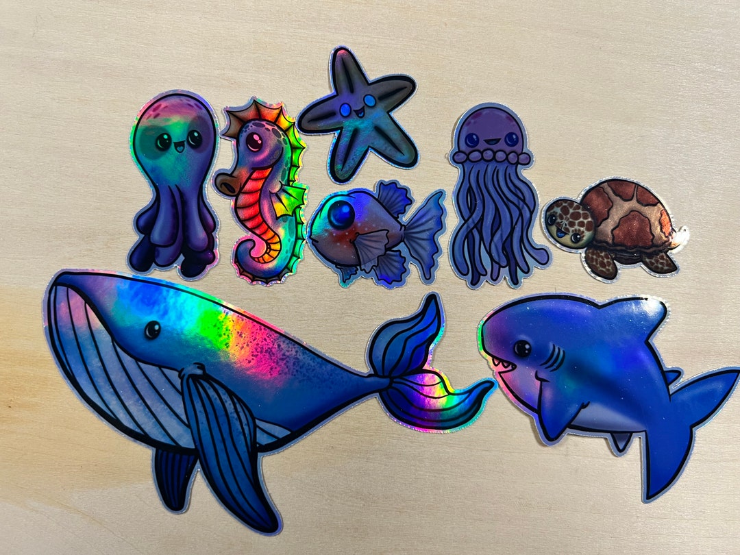 Ocean Sticker Pack - Whale, Sea Creators, Stickers, Holographic ...