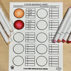 Printable Color Blend Chart (circle)- 10 Colors, Blank, Swatch Chart ...