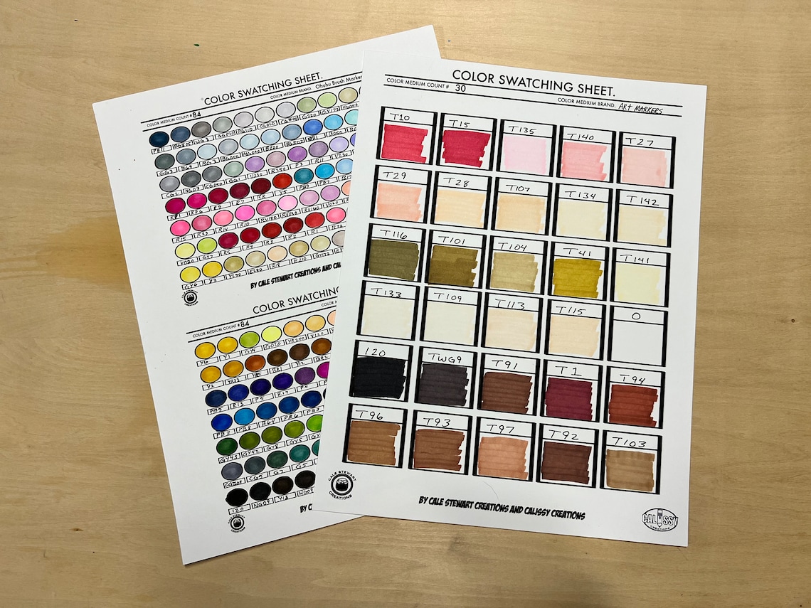 Printable Color Swatch Chart 120 Colors, Blank, Swatch Chart for ...
