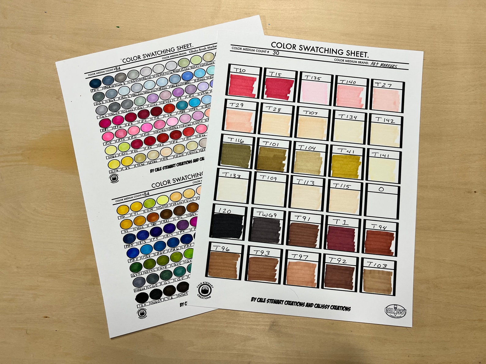 Printable Color Swatch Chart 84 Colors Blank Swatch Chart - Etsy Australia