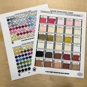 Printable Color Swatch Chart: 30 Colors (PNG & PDF) - Etsy