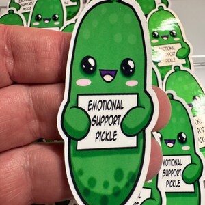 Emotional Support Pickle Sticker - Etsy