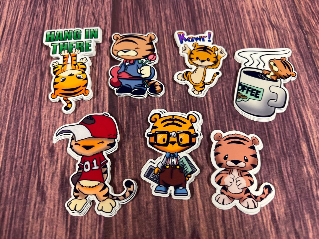 Tiger Sticker Pack - Fun Stickers, Glossy, Stickers, Football Stickers ...