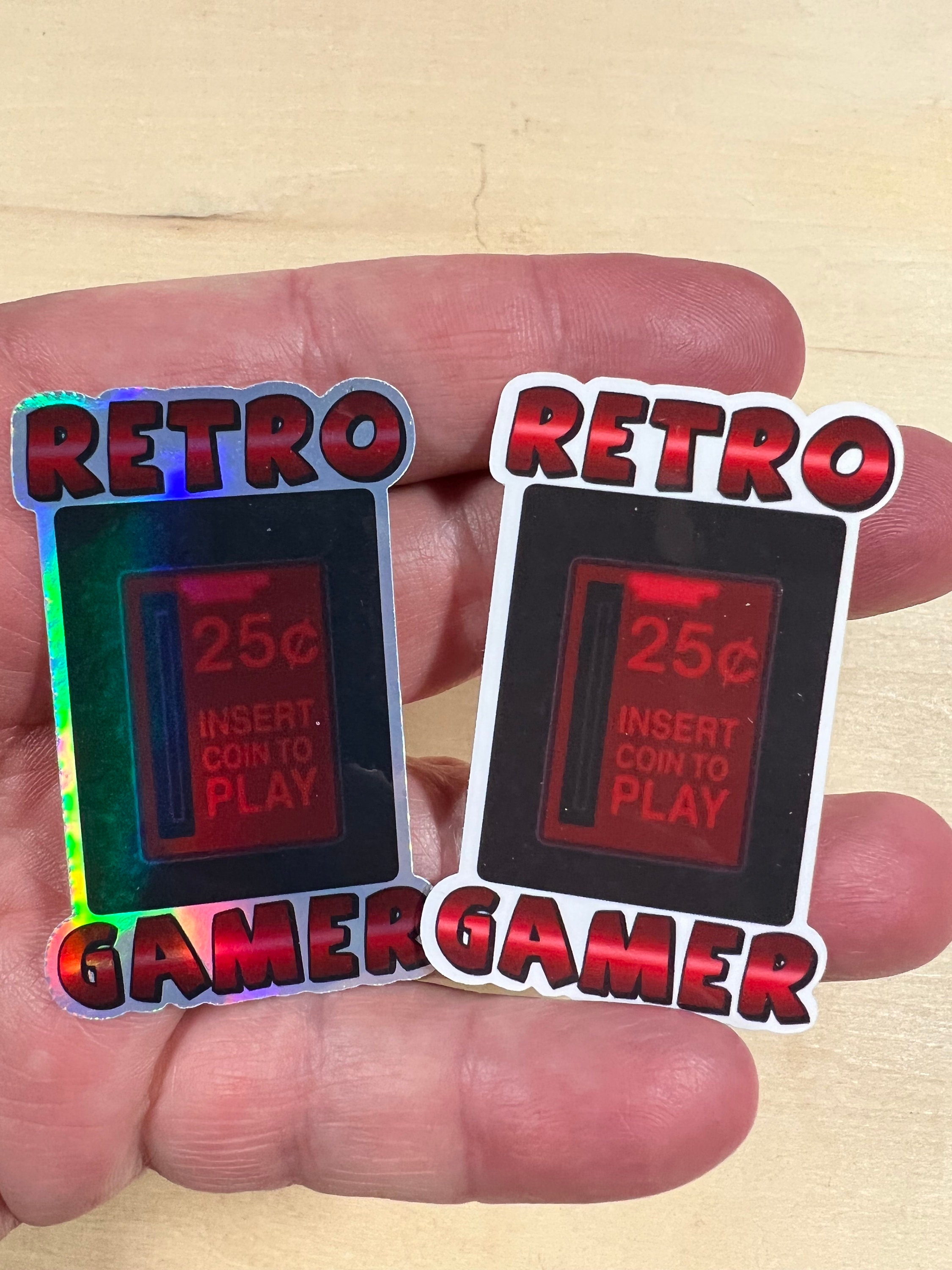 Retro Gaming Coin Slot Sticker Pack Glossy and Holographic - Etsy