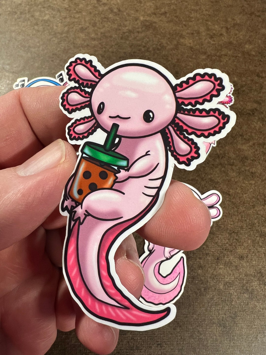 Axolotl's Sticker Pack - Glossy Planner Stickers, Gaming, Waterproof ...