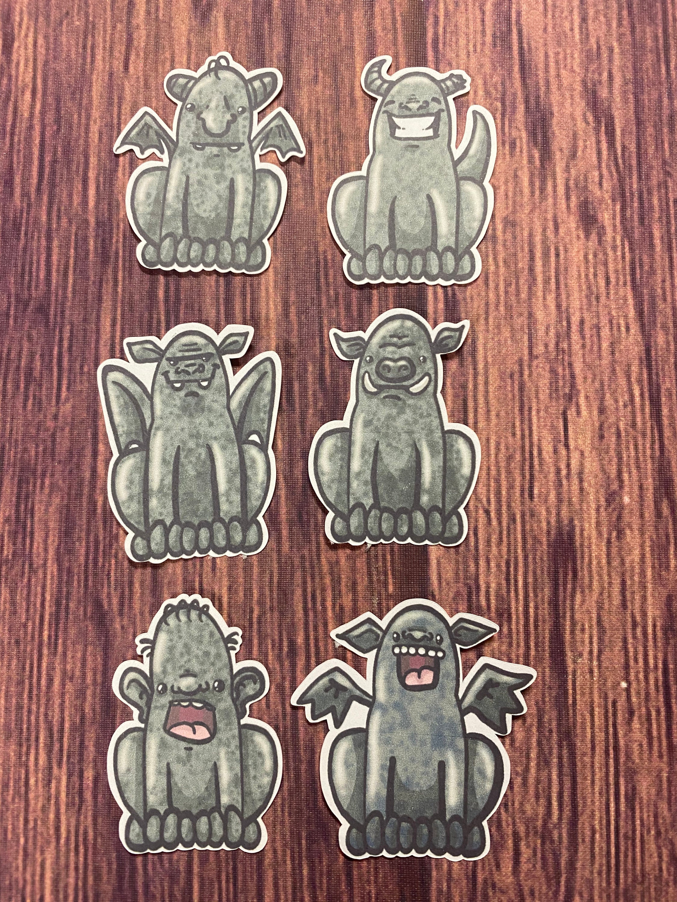 Kawaii Gargoyle Stickers: Matte Black and White, 2-inch (16-pack) - Etsy