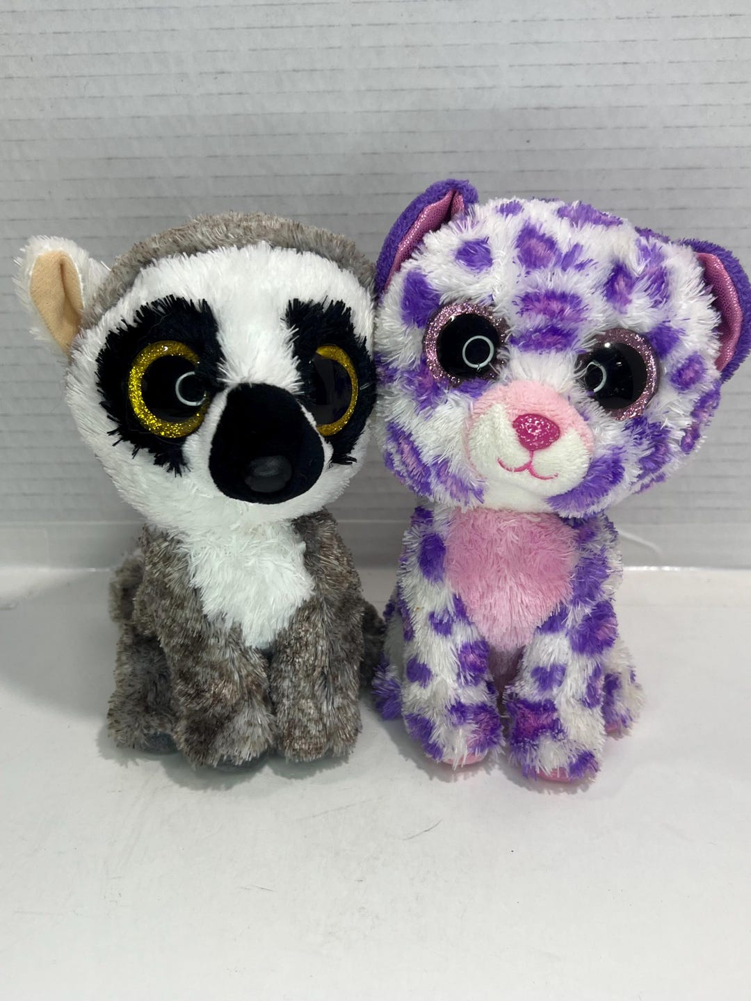 TY Beanie Babies Linus the Lemur 2021 and Glamour the Leopard 2012 - Etsy
