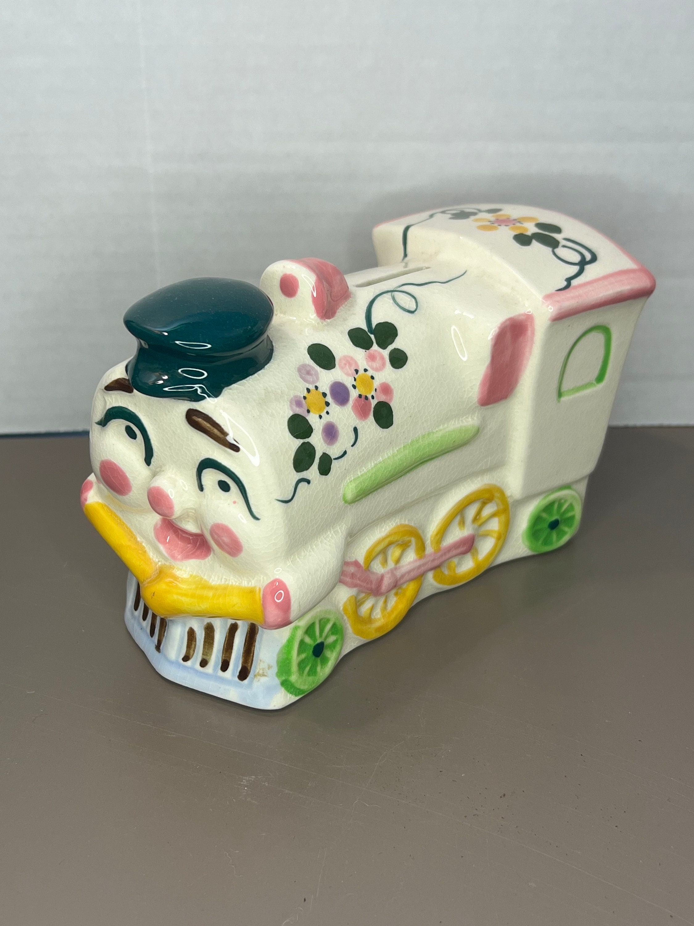Vintage MCM Ceramic Hand Painted Train Bank Made in Japan - Etsy