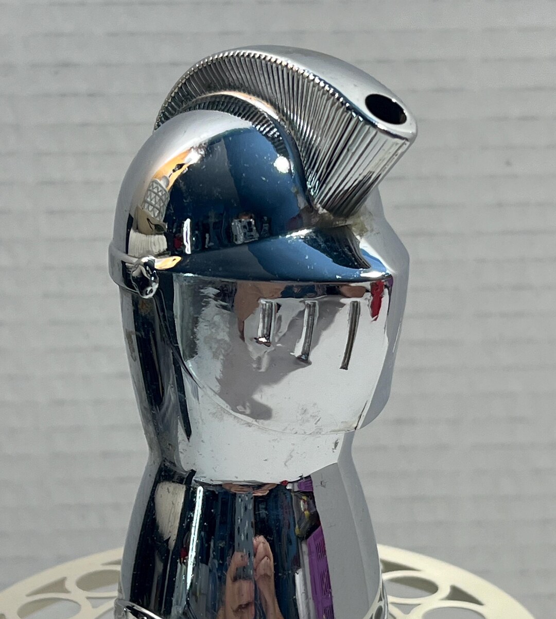 Vintage Metal Medieval Knight Helmet Metal Liquor Bottle Shot Spout ...