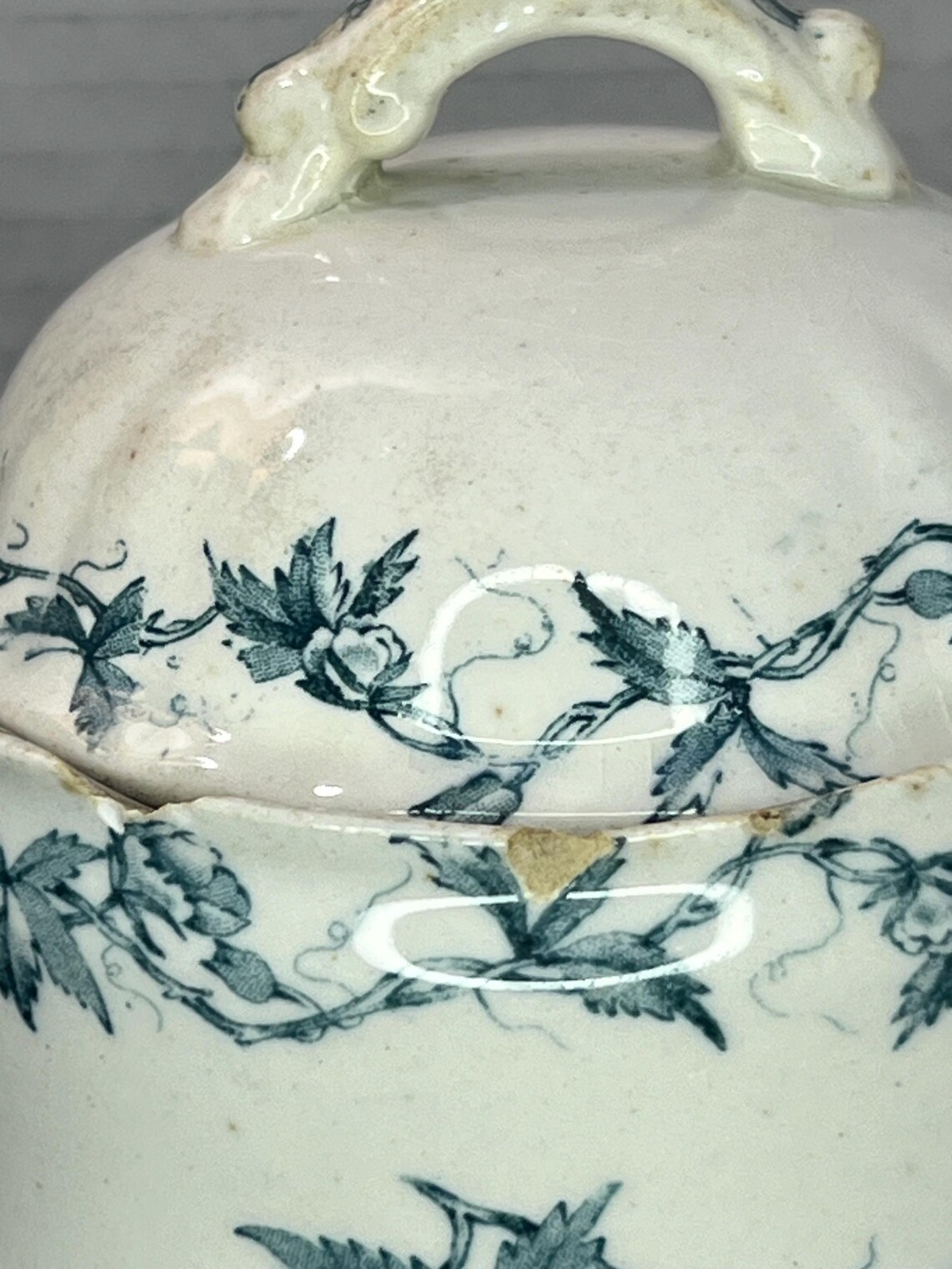 Antique Upper Hanley Pottery Semi Porcelain Double Handled Sugar Bowl ...