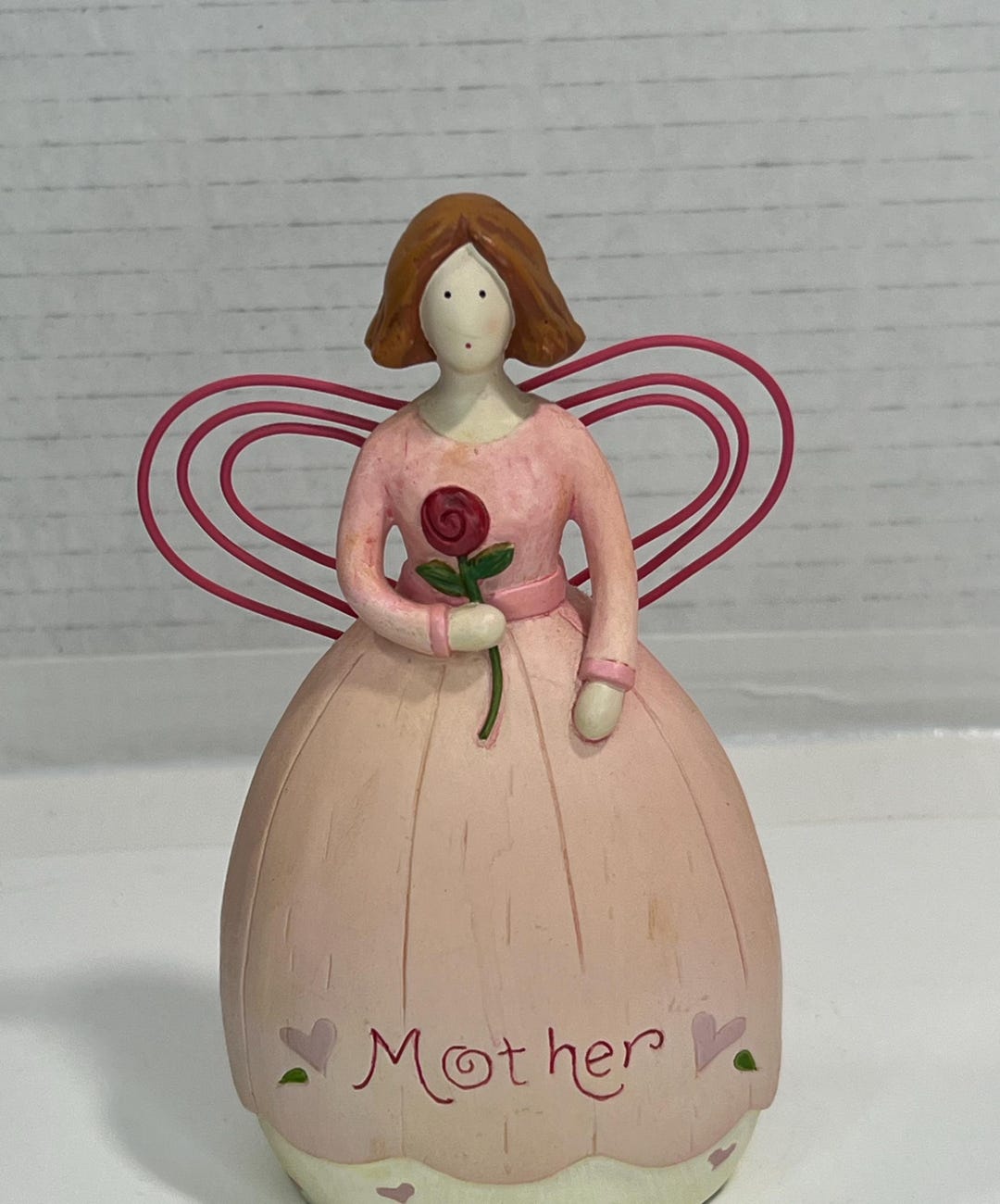 Russ Berrie Angel Mother Figurine With Metal Wings and Pink Dress - Etsy