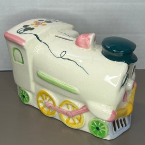 Vintage MCM Ceramic Hand Painted Train Bank Made in Japan - Etsy
