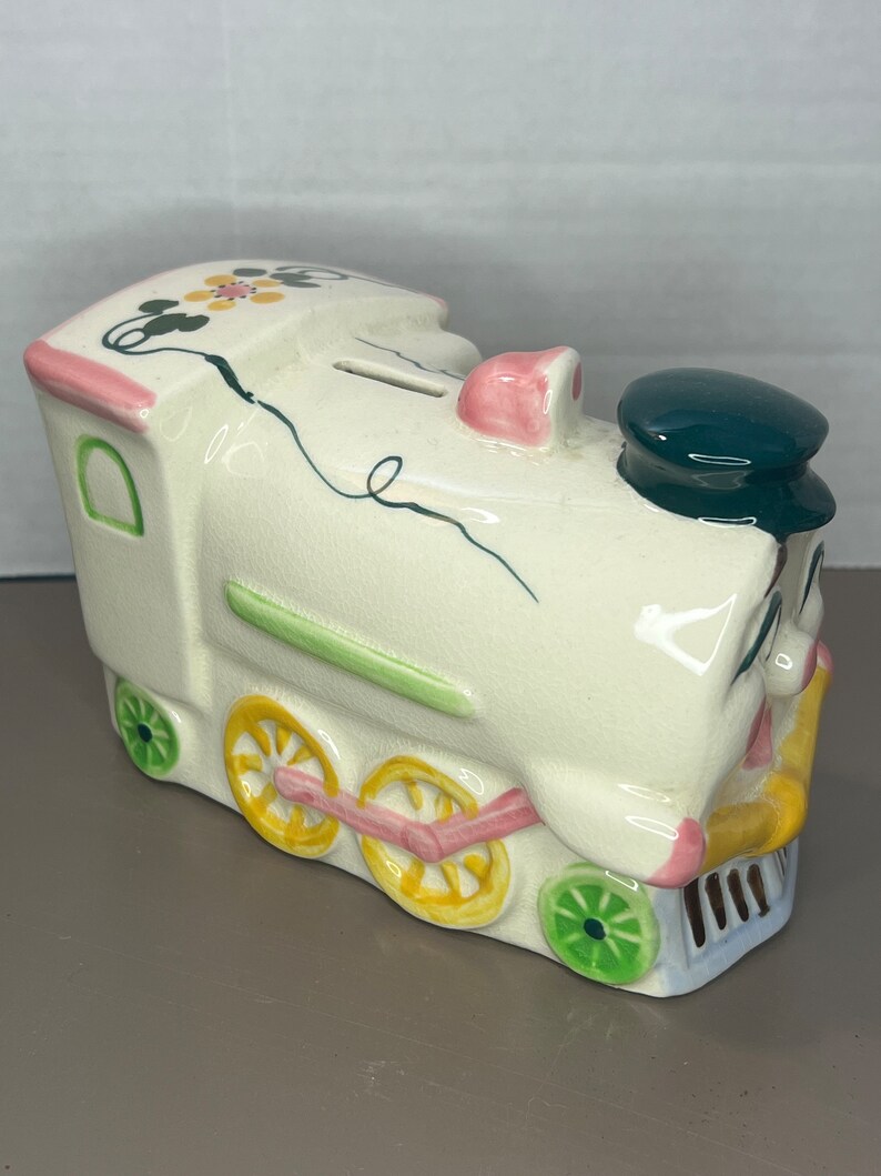 Vintage MCM Ceramic Hand Painted Train Bank Made in Japan - Etsy