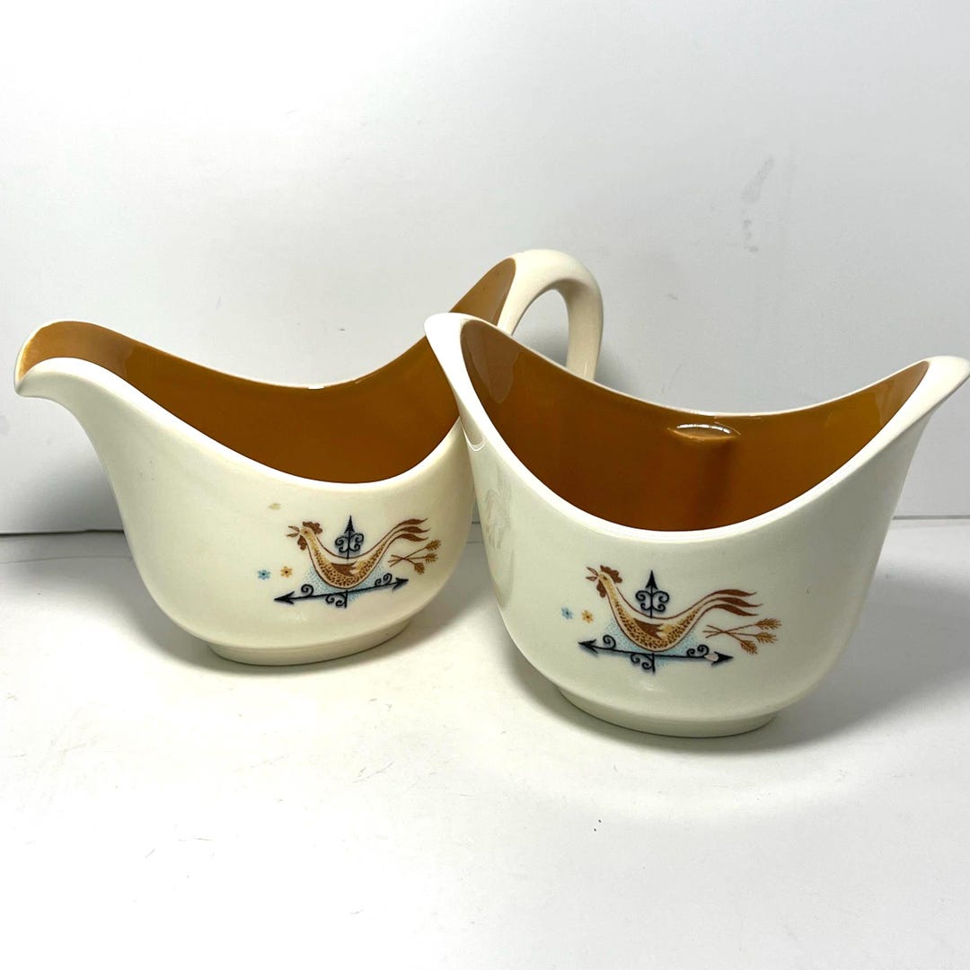 Mid Century Taylor Smith Taylor Weathervane Rooster Chicken Creamer and ...