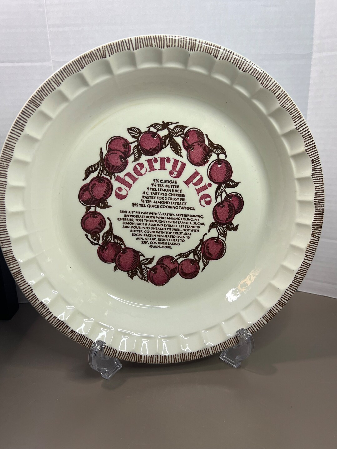 Vintage Royal China Company Country Harvest Ceramic Cherry Pie Recipe ...
