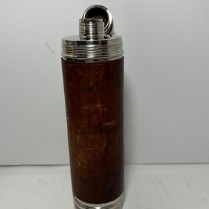 Vintage Leather Wrapped Stainless Steel Glass Bottle Flask - Etsy