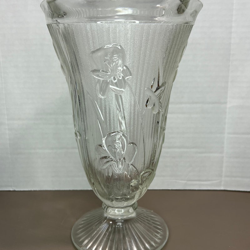 Footed Glass Vase - Etsy