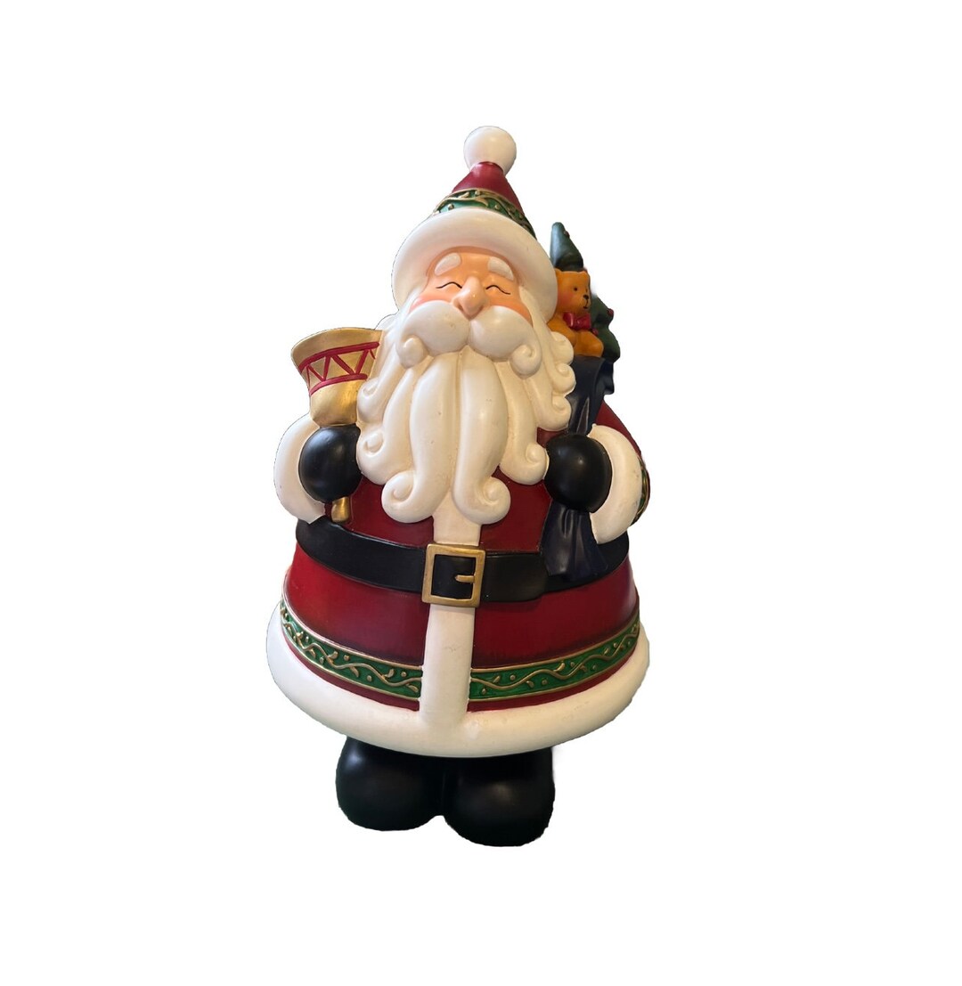 Adorable Santa Figurine Holding Bell and Sack Full of Presents Costco ...