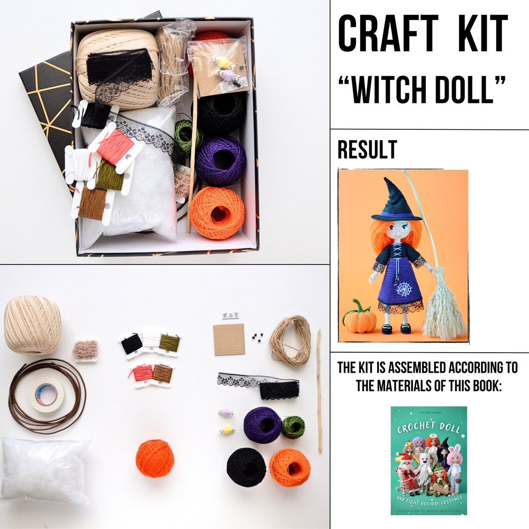 Craft Kit for Crocheting Wireframe Doll in Witch Costume, DIY Kit ...