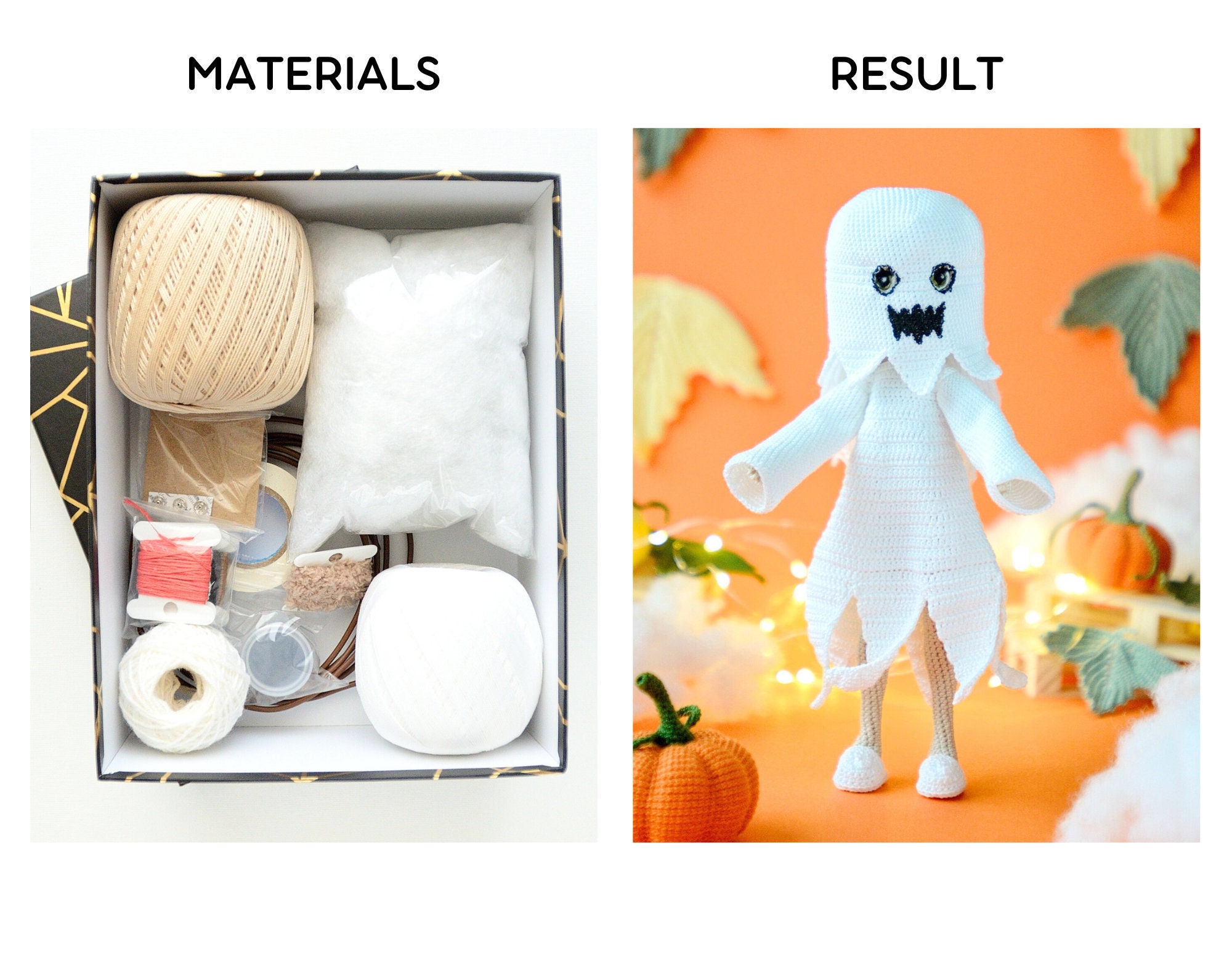 Craft Kit for Crocheting Wireframe Doll in Ghost Costume, DIY Kit ...