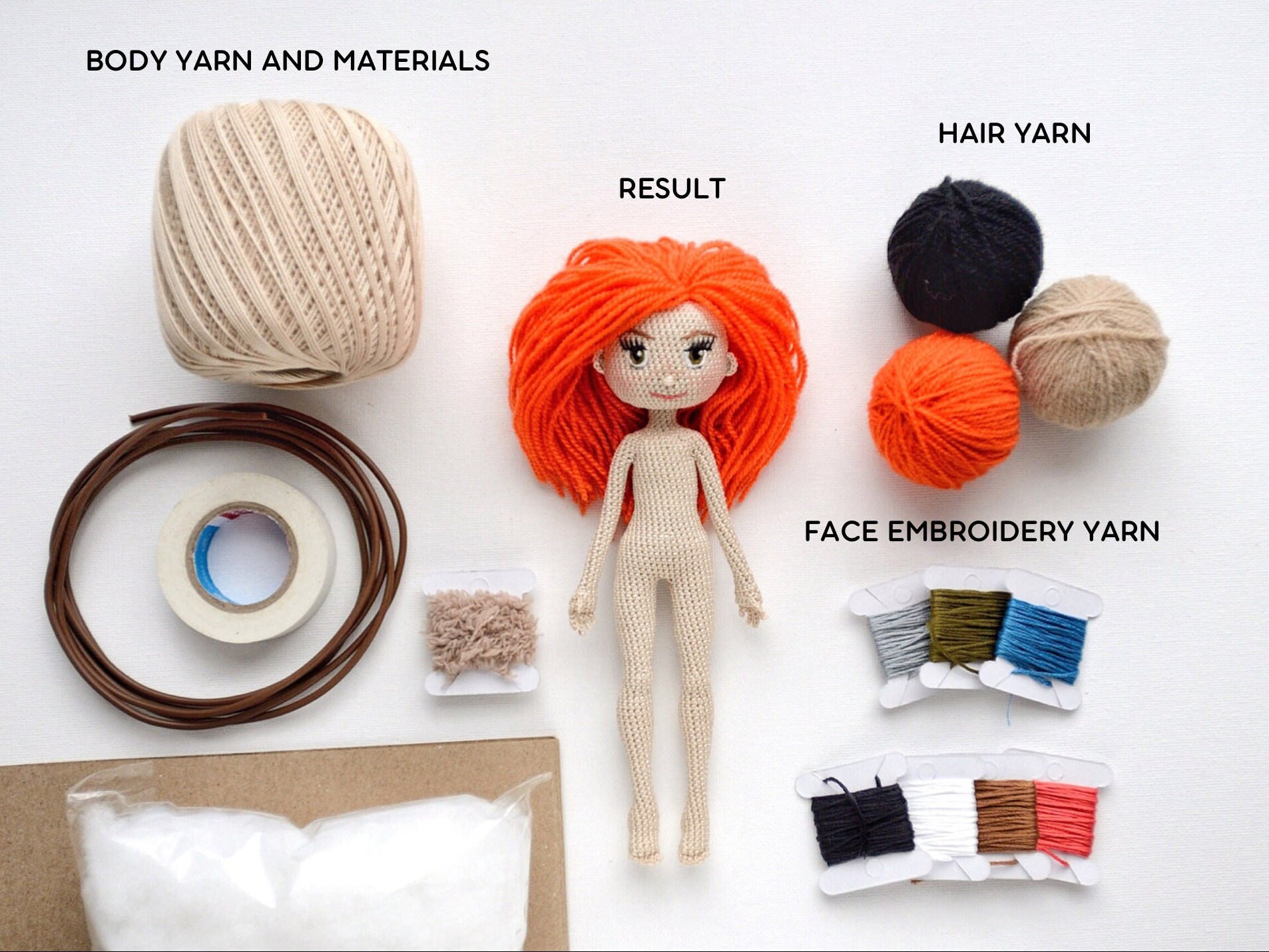 Craft Kit Book, DIY Crochet Craft Kit With Doll Pattern Book, Materials ...