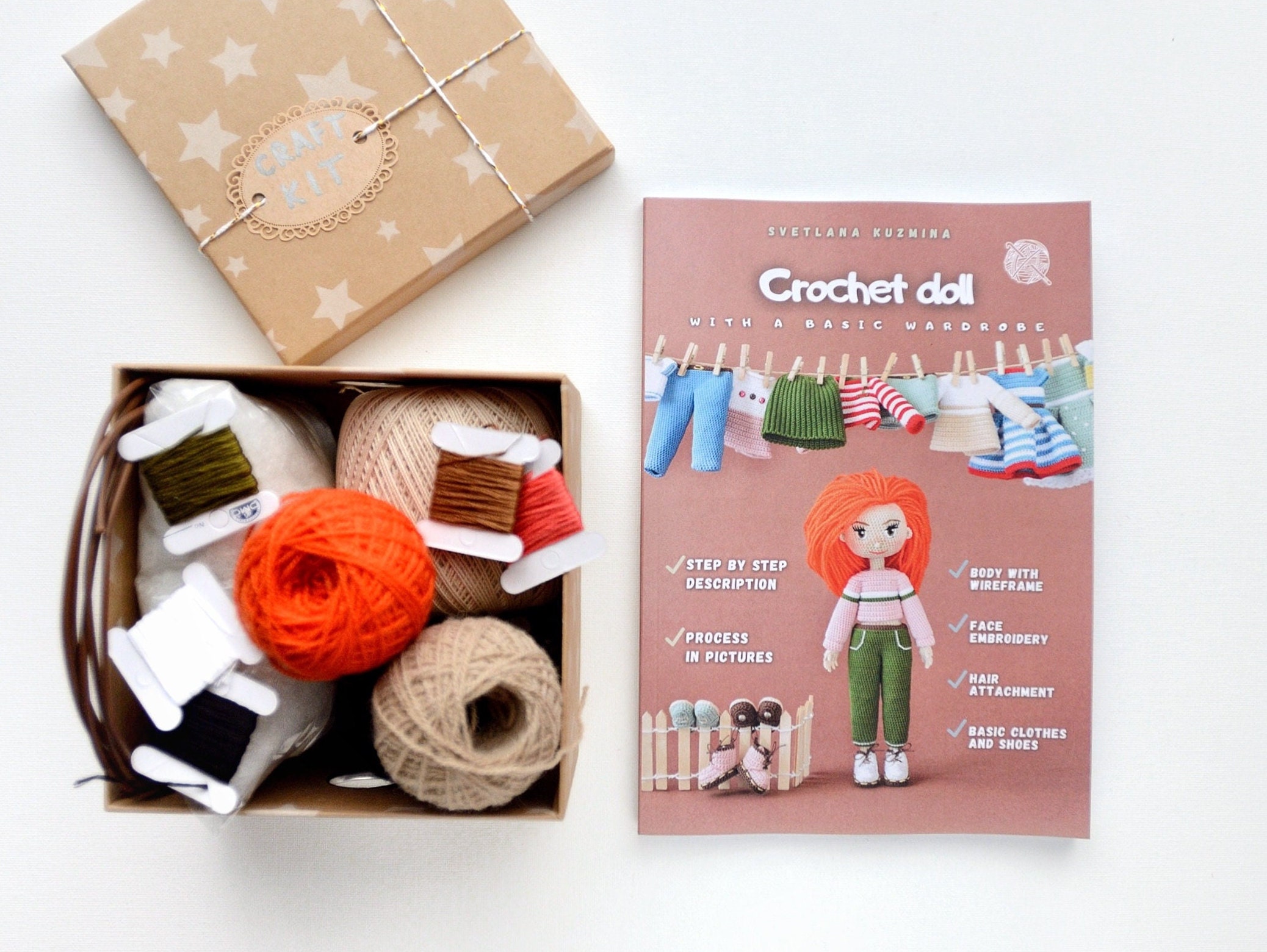 Craft Kit Book, DIY Crochet Craft Kit With Doll Pattern Book, Materials ...